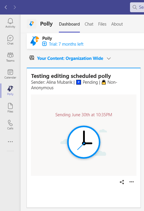 Editing a Polly in MS Teams