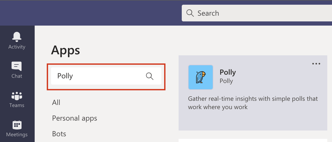 Installing Polly in Teams