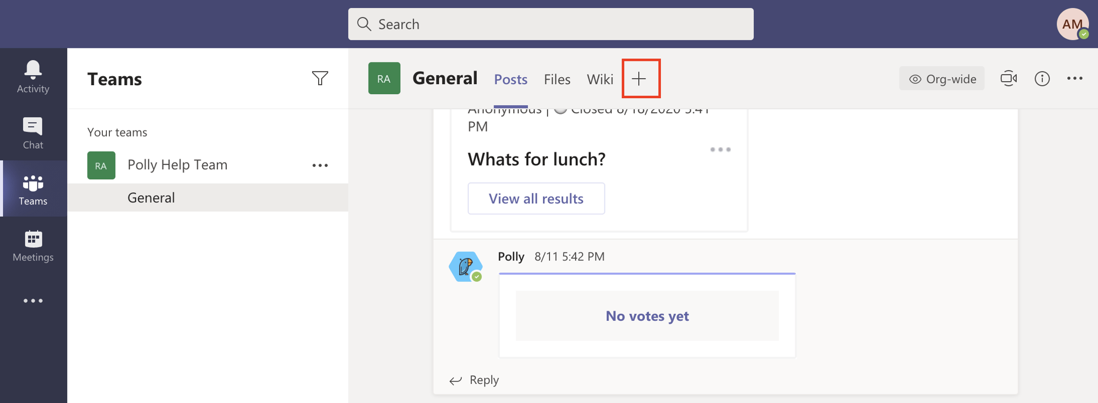 Installing Polly in Teams