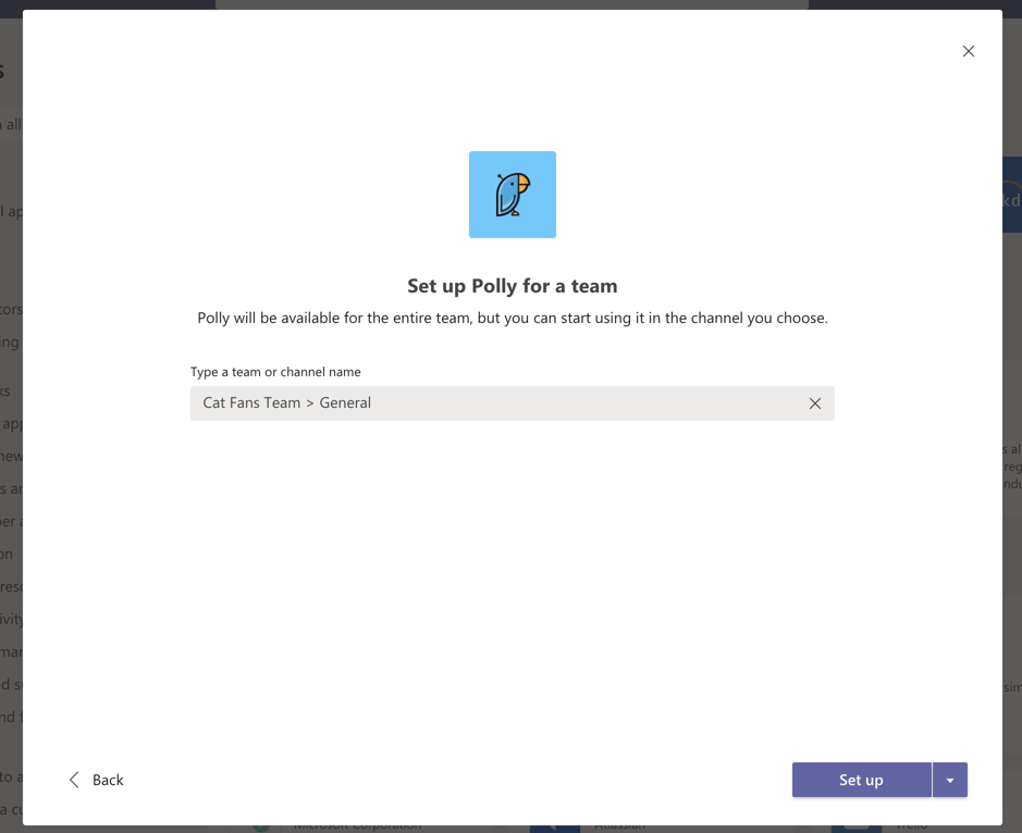 Installing Polly in Teams