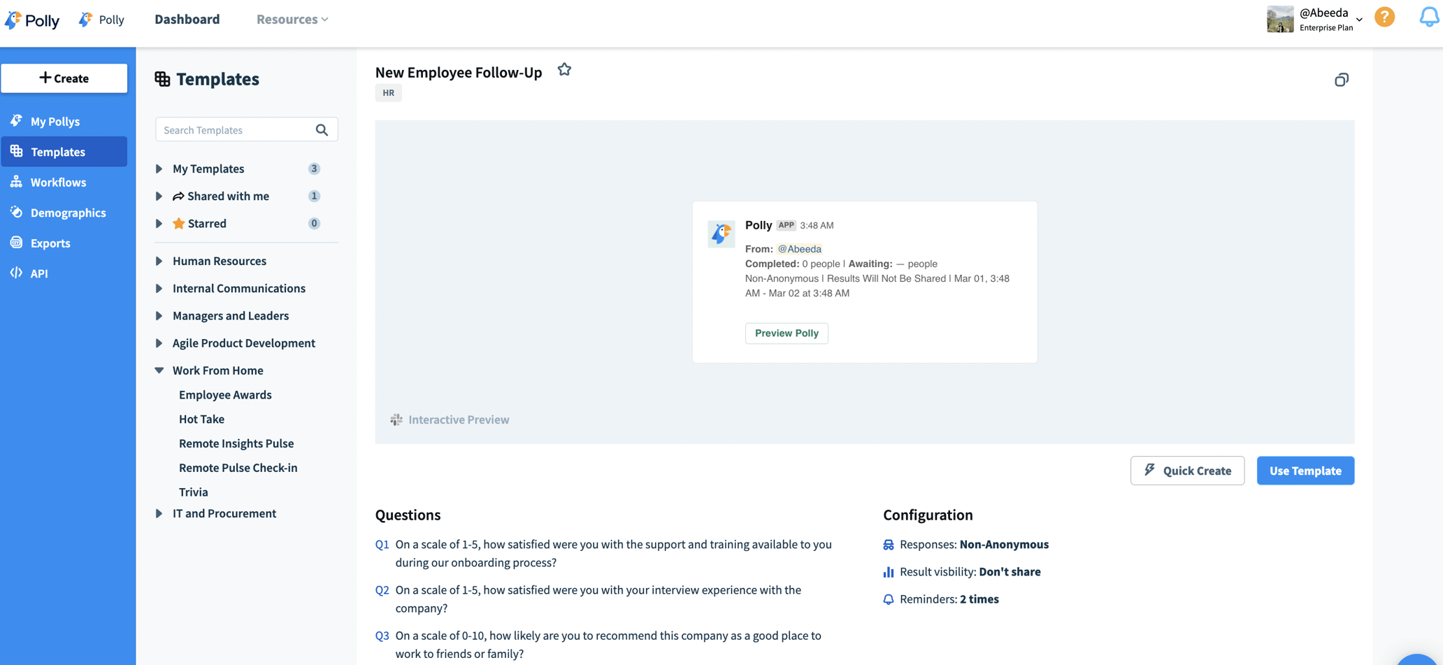 What is the Polly Web Dashboard