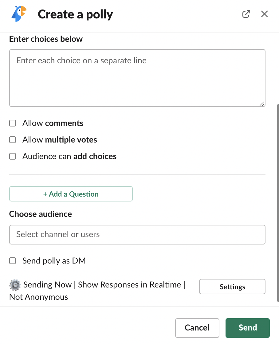 Available Settings with Polly