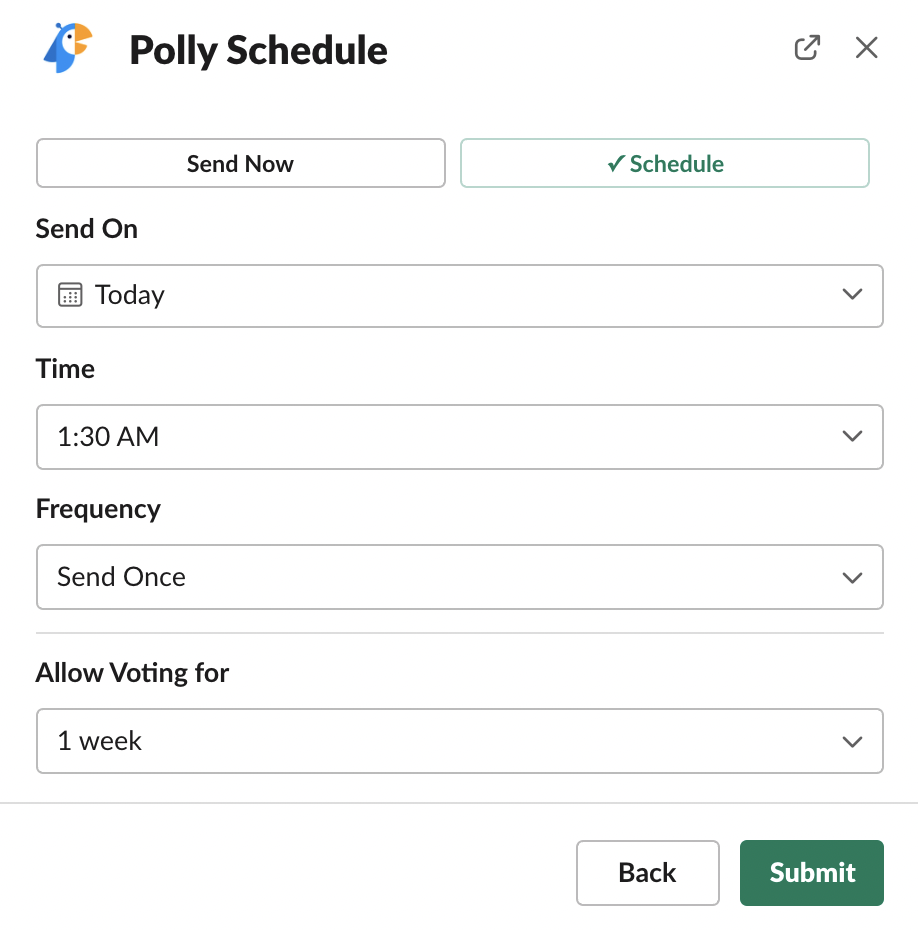 Available Settings with Polly