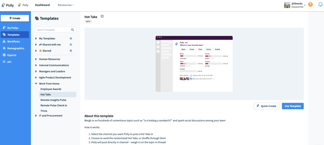 Polly Hot Takes Quickstart Guide