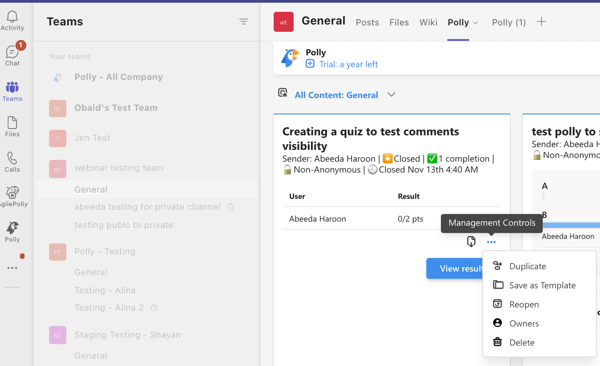 Reopening and Duplicating pollys