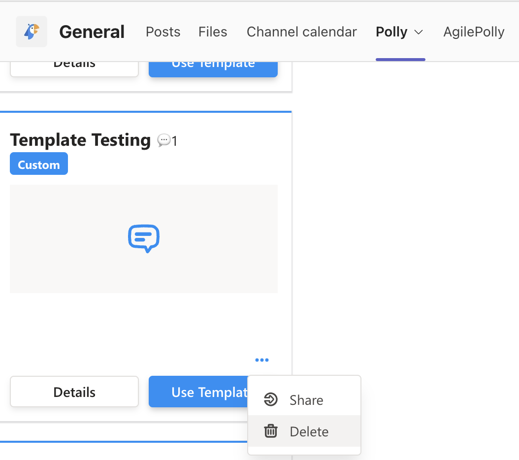 Using, Saving and Deleting Templates
