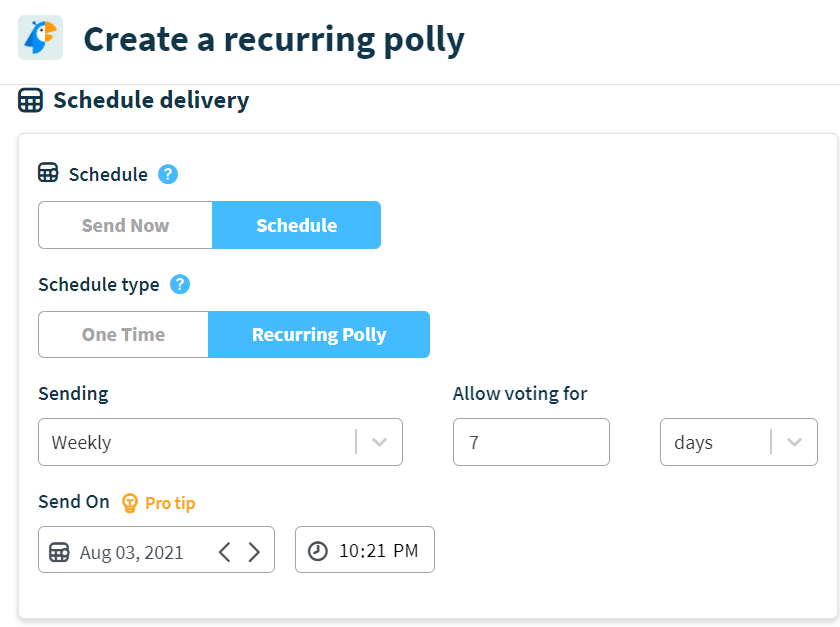 Scheduling and Recurring Pollys FAQs