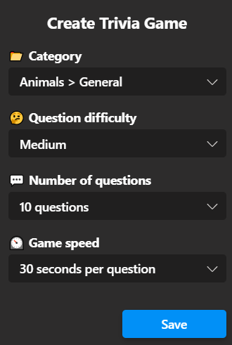 Trivia in Teams Meetings