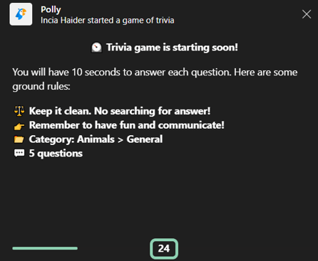 Trivia in Teams Meetings