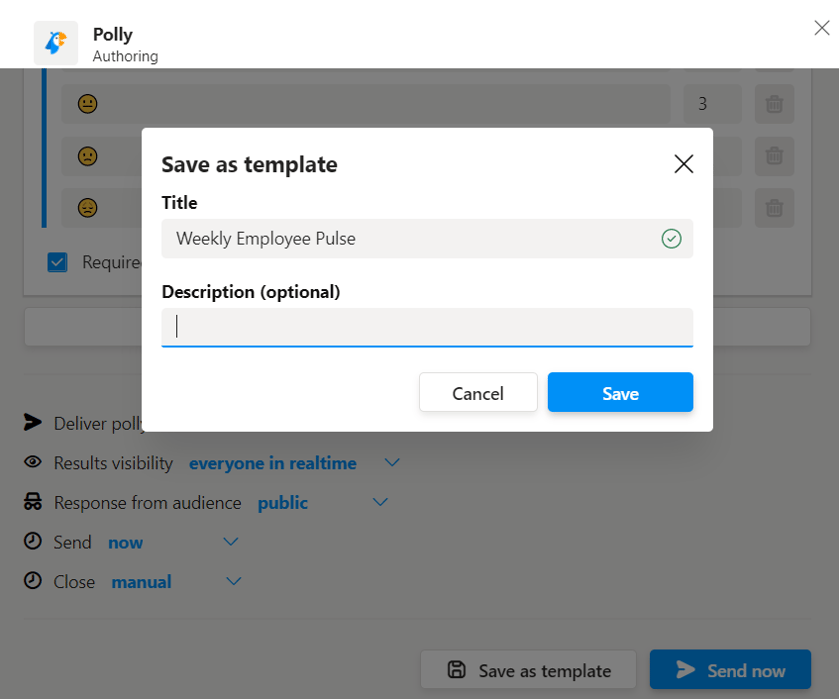 Using, Saving and Deleting Templates