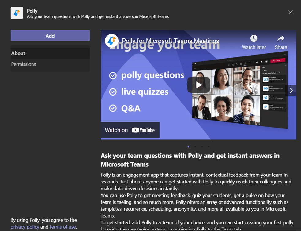 Trivia in Teams Meetings