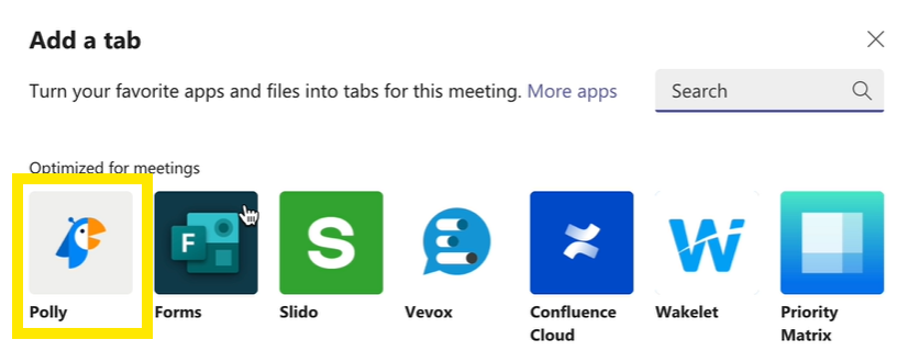 Using Polly in Microsoft Teams Meetings