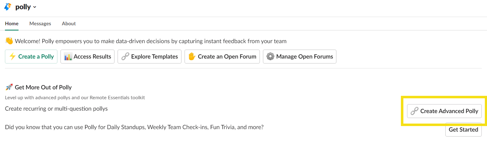 Creating Pollys in Slack