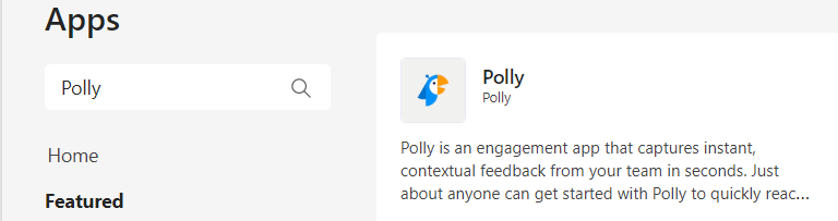 Installing Polly in Teams