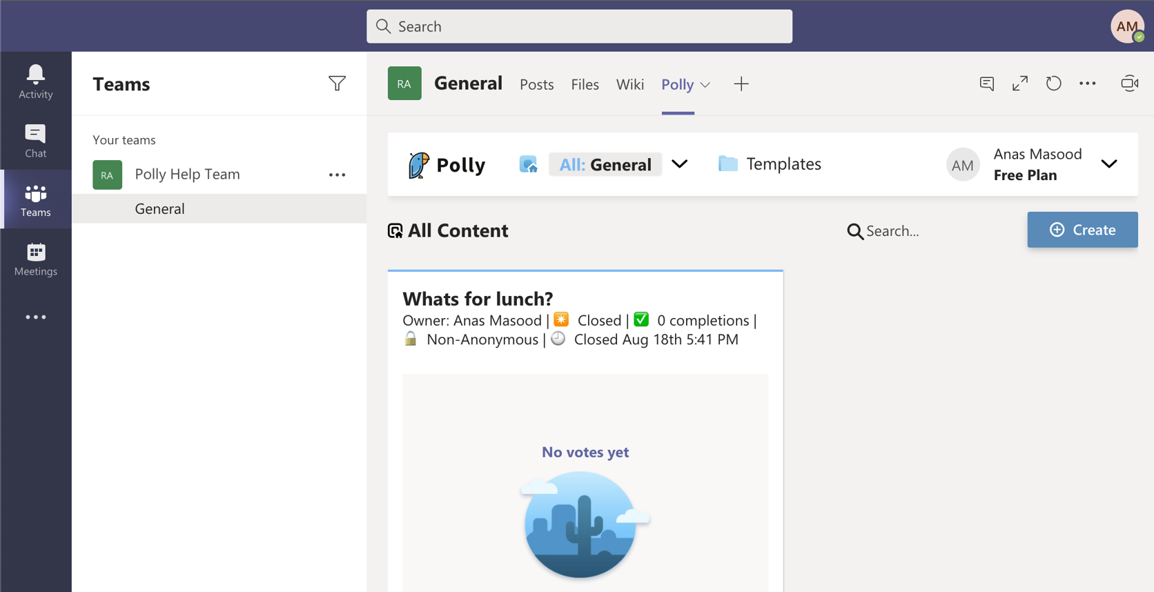 Installing Polly in Teams